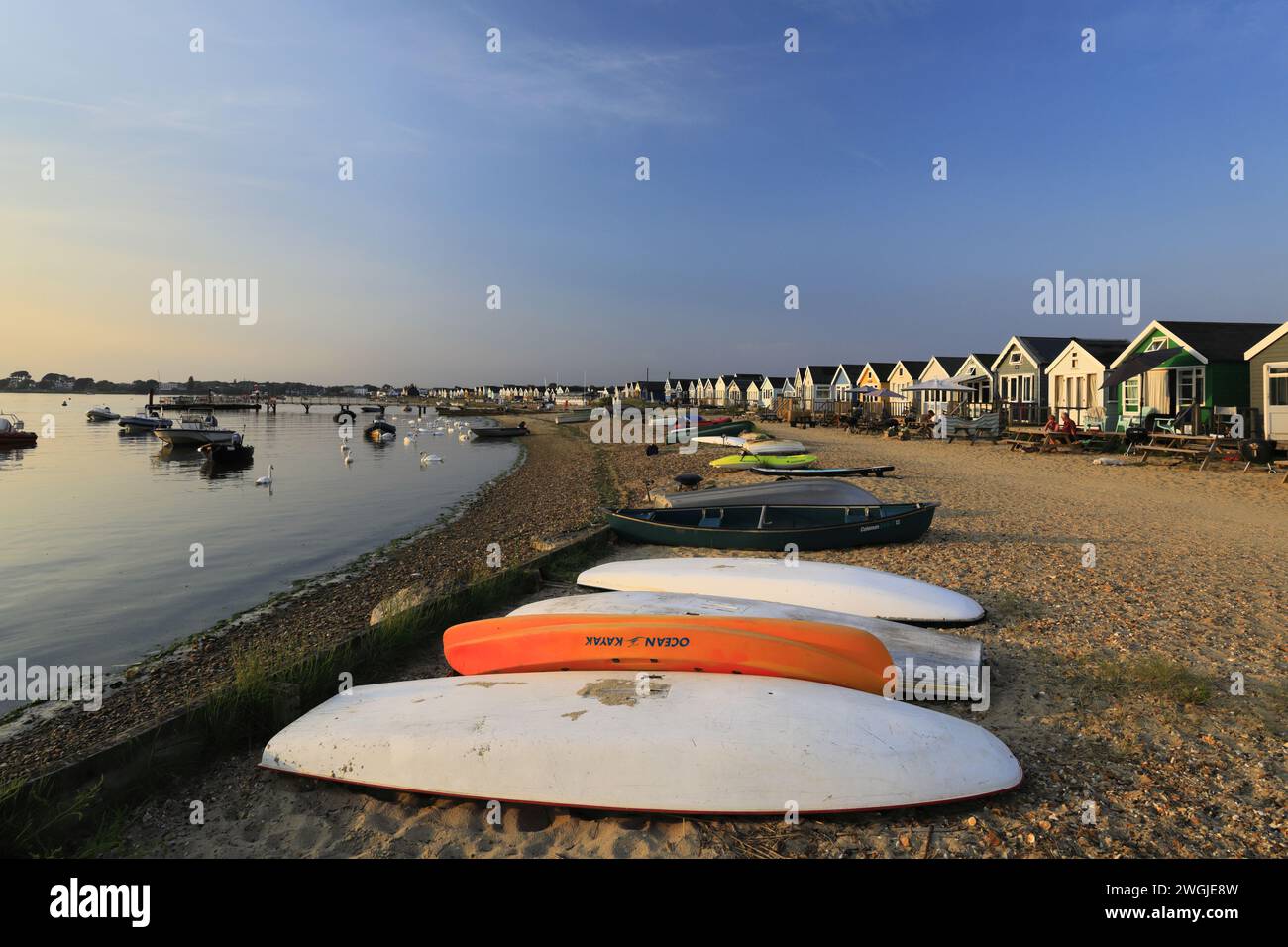 Summer view over Mudeford Sandbank and Mudeford Quay, Christchurch ...