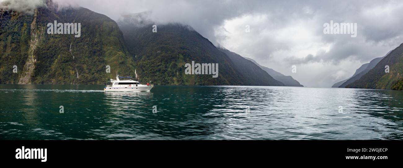 Overnight tourist cruise ship in Doubtful Sound /Patea, Fiordland /Te ...