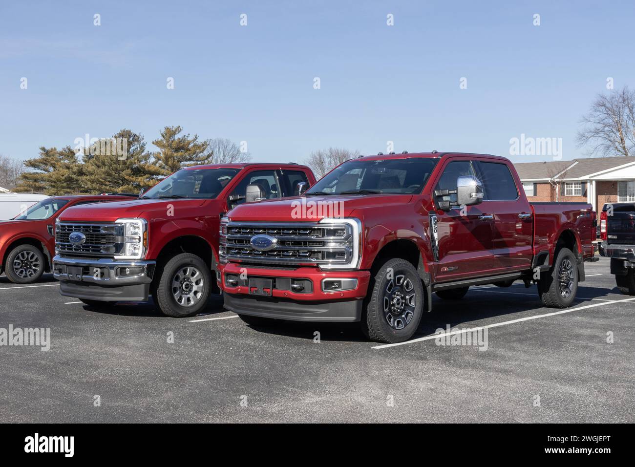 Kokomo - February 4, 2024: Ford F-250 SRW Crew Cab display at a ...