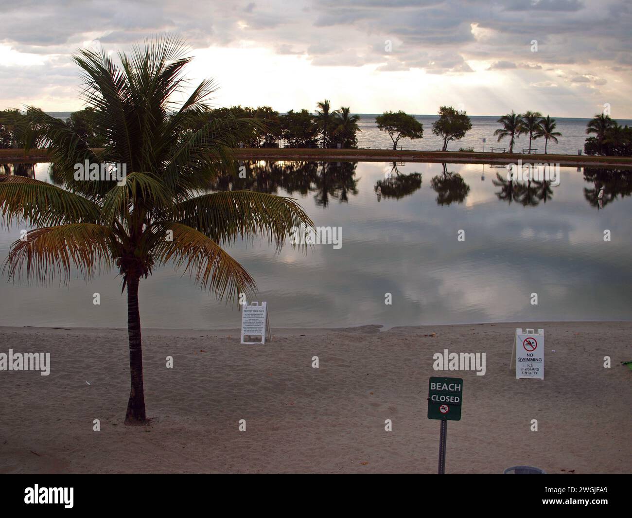 Homestead, Florida, United States - March 15, 2015: Beach closed in the ...