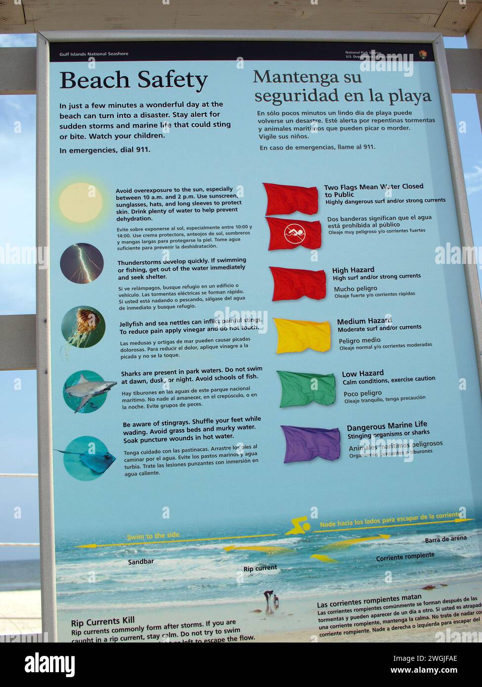 Safety sign beach hi-res stock photography and images - Alamy