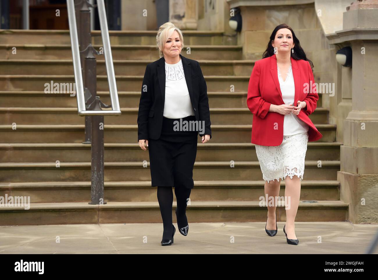 First Minister Michelle O'Neill (left) and Deputy First Minister Emma ...
