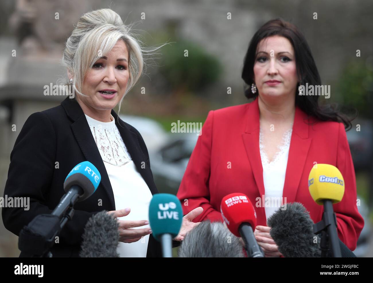First Minister Michelle O'Neill (left) and Deputy First Minister Emma ...