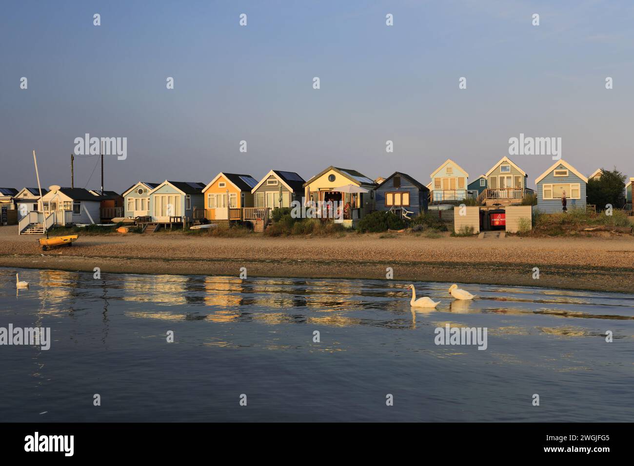 Summer view over Mudeford Sandbank and Mudeford Quay, Christchurch ...