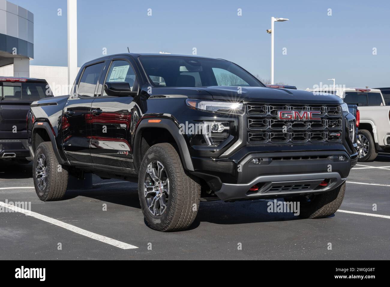 Kokomo - February 4, 2024: GMC Canyon 4WD AT4 pickup display at a ...