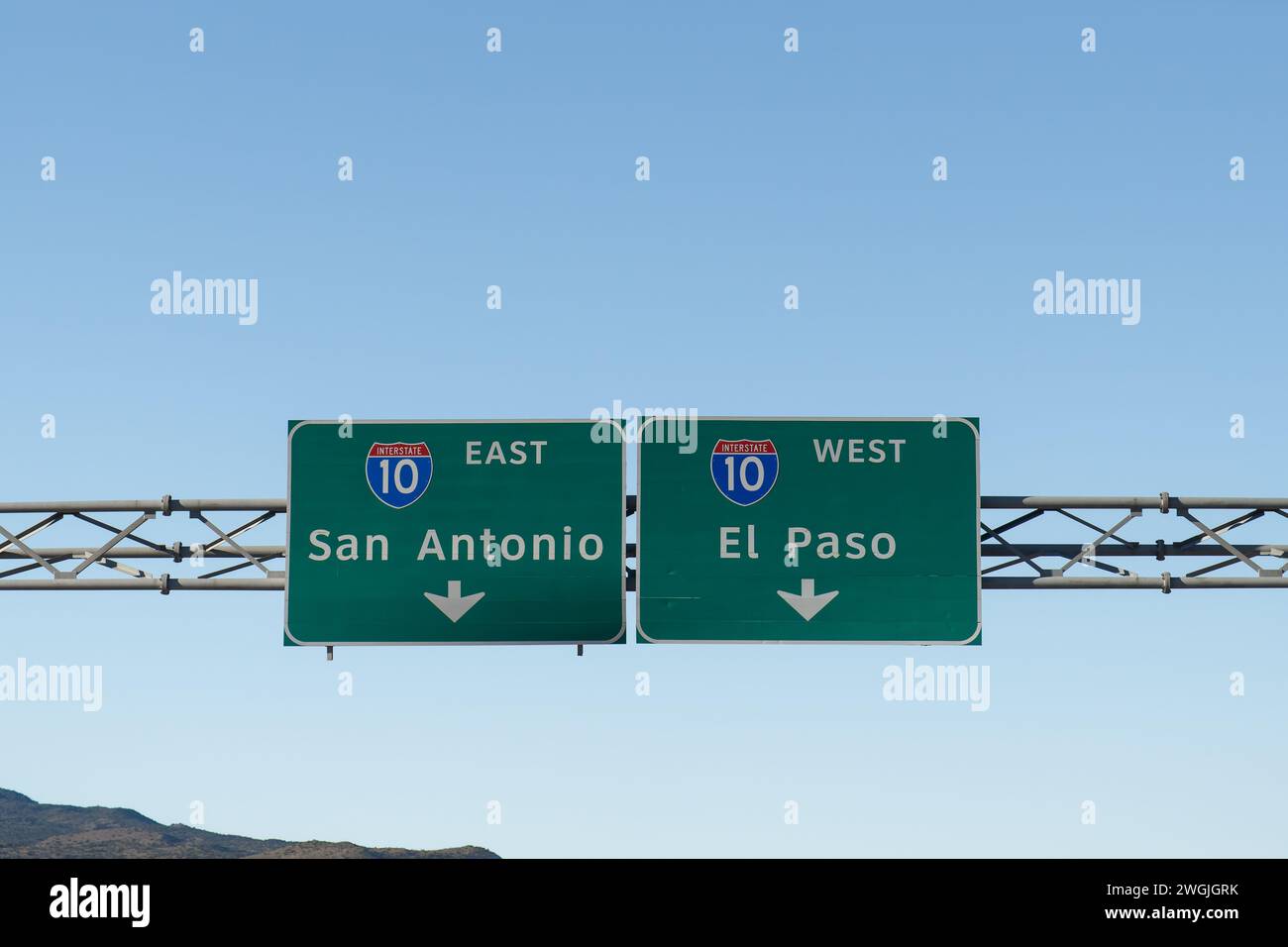 signs in Fort Davis, Texas on Interstate 20 for Interstate 10 East ...