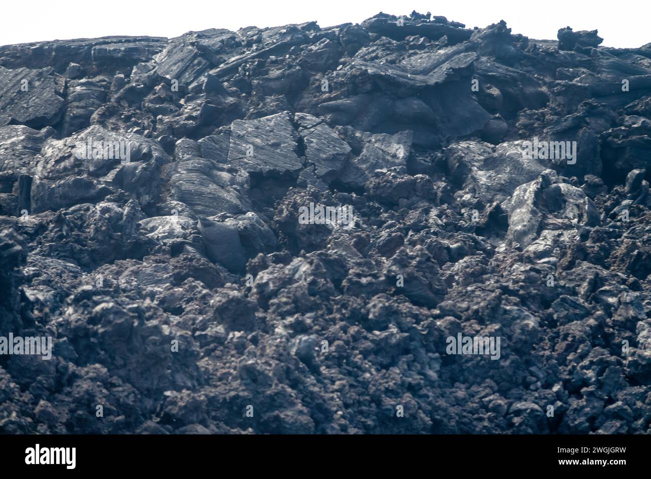 A variety of forms of basalt solidified lava (clinker, block-lava ...