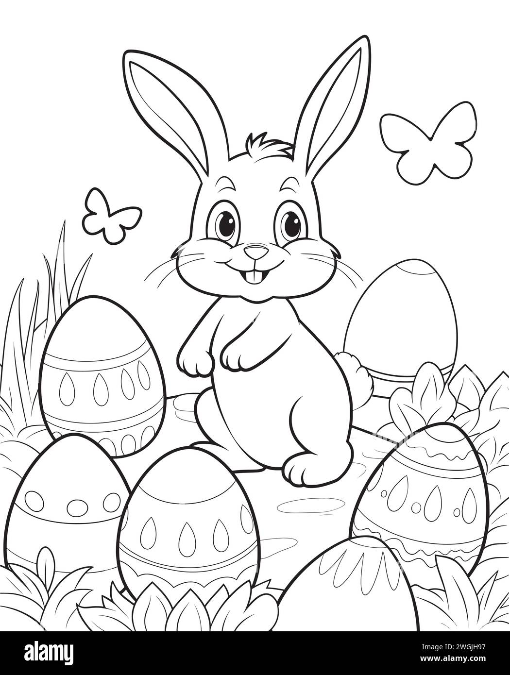 Black And White Easter Bunny Clip Art