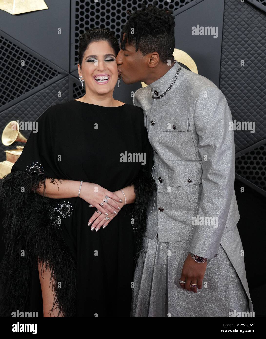 Los Angeles, USA. 04th Feb, 2024. (L-R) Suleika Jaouad and Jon Batiste ...