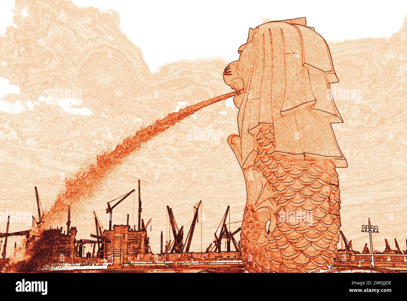 The Merlion statue, Singapore Stock Photo - Alamy