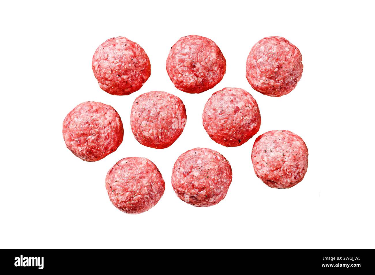 Raw gourmet meatballs on Cut Out Stock Images & Pictures - Alamy