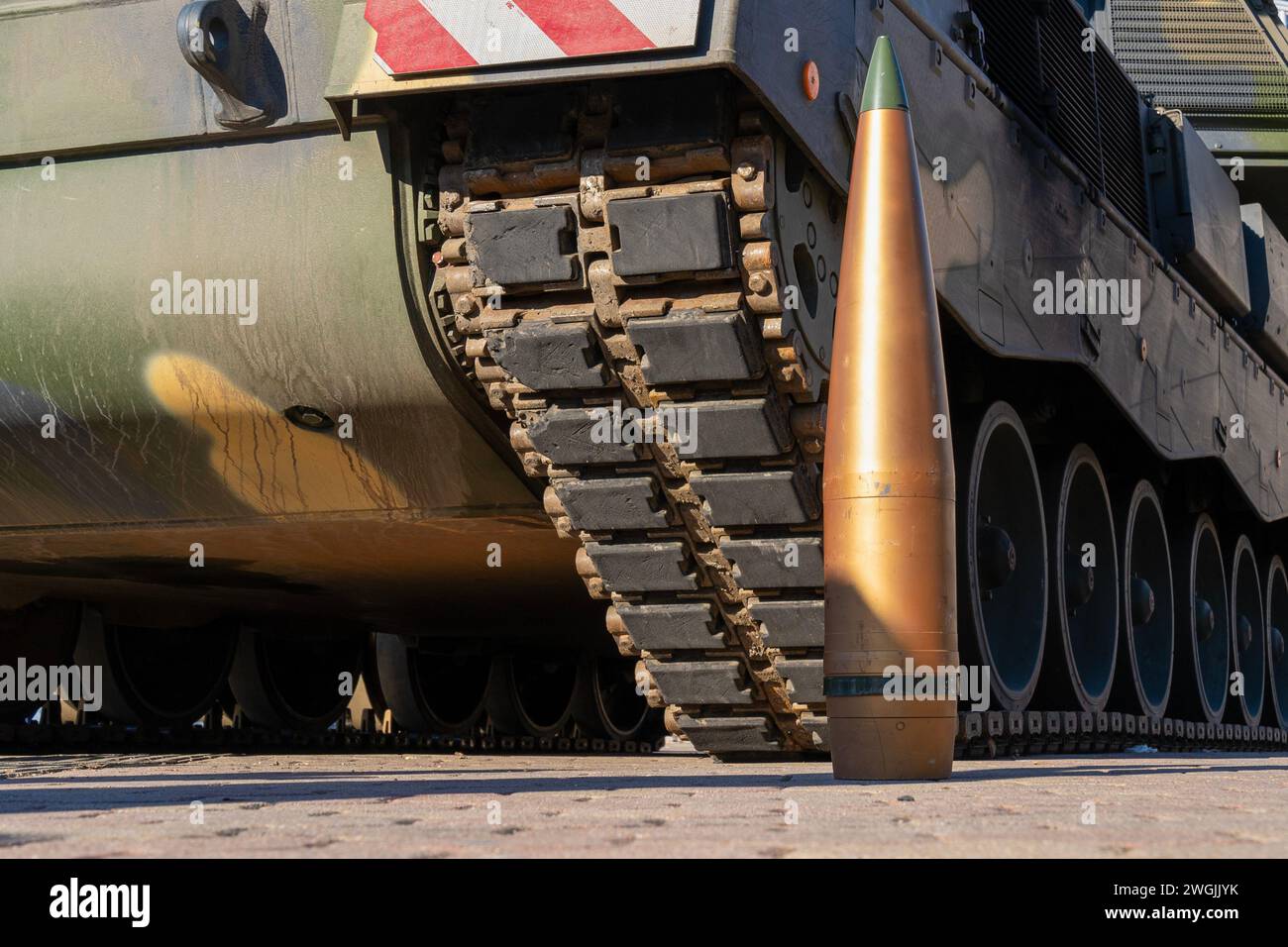 A modern Panzerhaubitze 2000 (PzH 2000) camouflage armored self ...