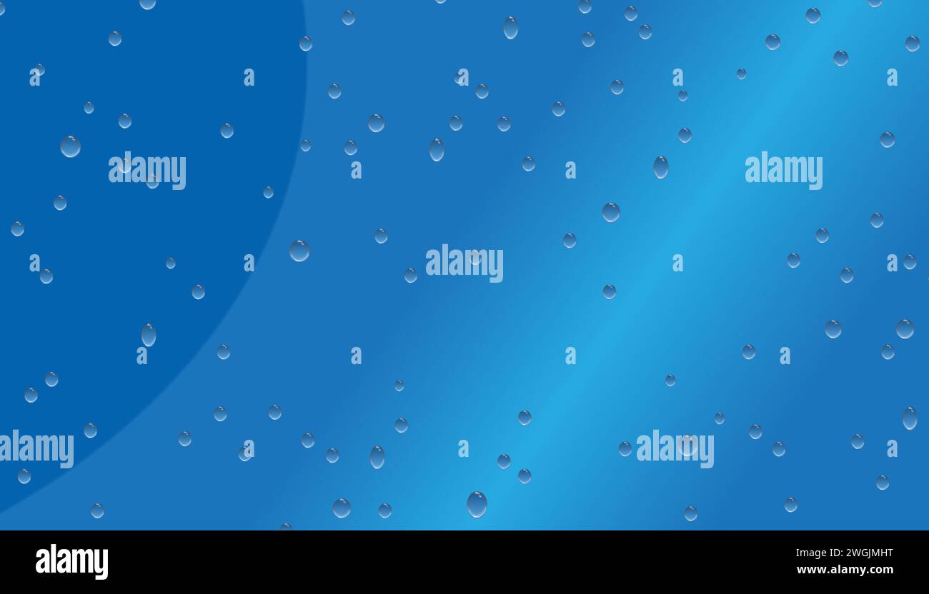 Illustration of blue wet droplet glass pane or data screen Stock Photo ...
