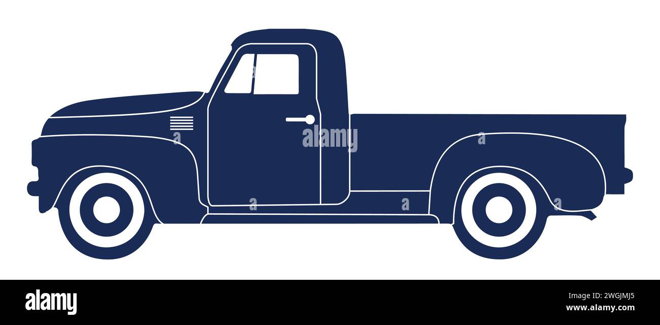 Side view of vintage pick-up truck in profile Stock Photo - Alamy