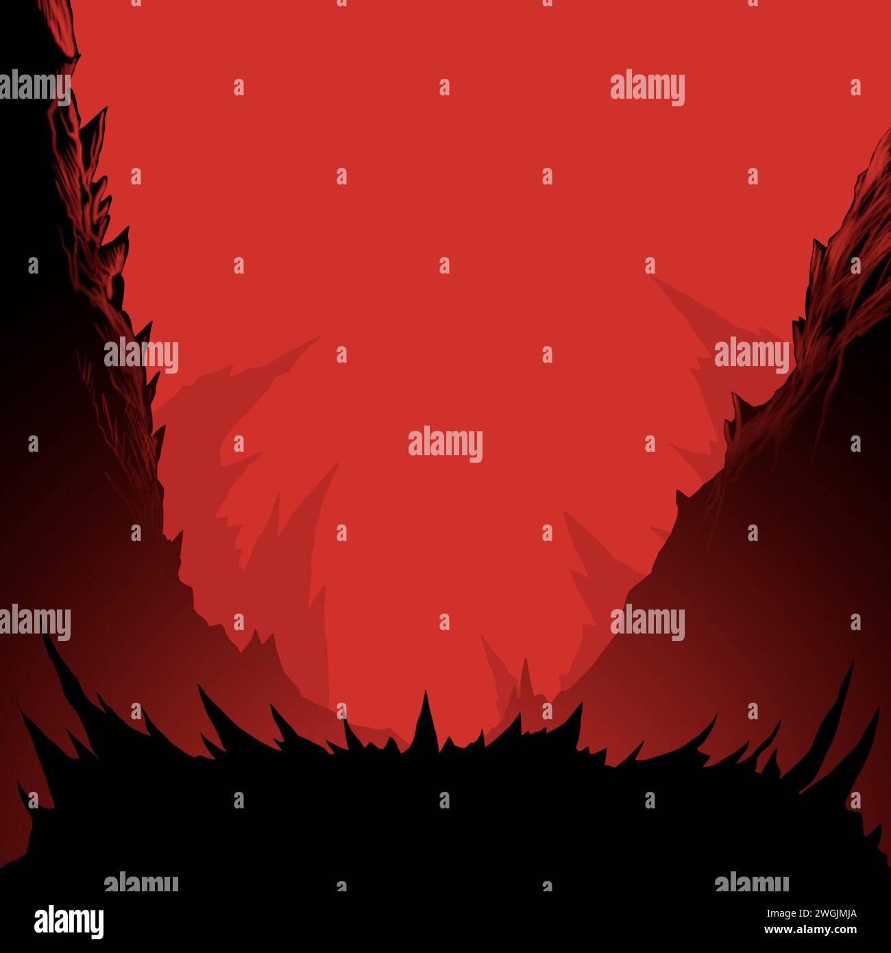 Hellscape rocky molten lanscape illustration Stock Photo - Alamy