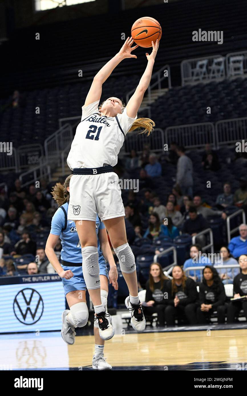 INDIANAPOLIS, IN - FEBRUARY 04: Butler Bulldogs Guard Caroline Strande ...