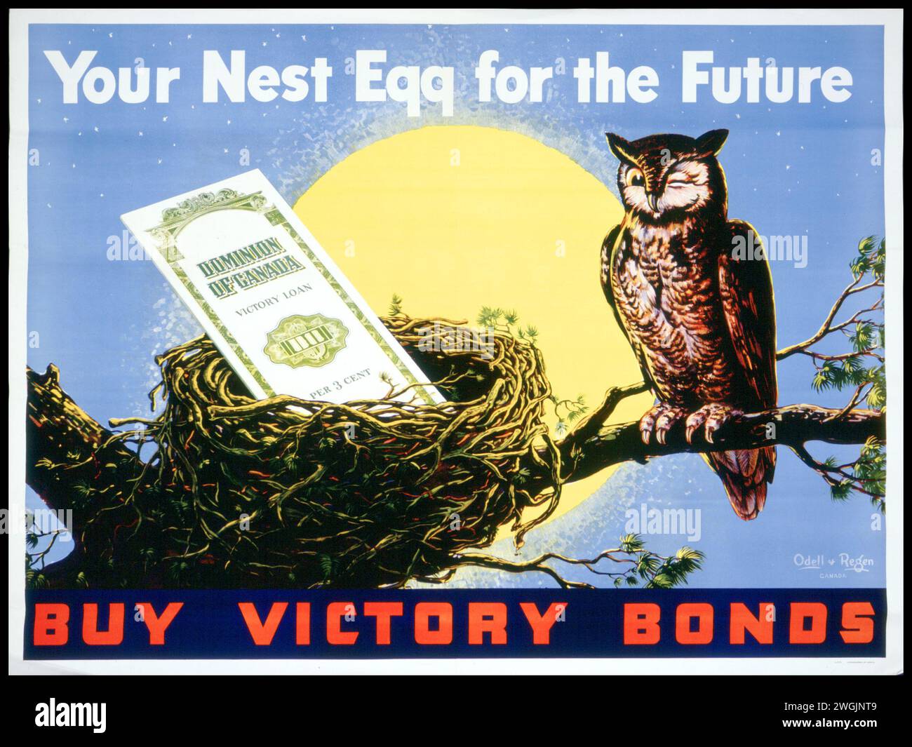 Vintage Canadian War time Poster: "Your Nest Egg for the Future : Buys ...