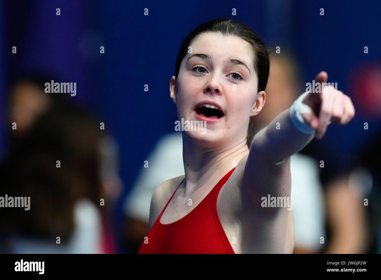 Andrea Spendolini Sirieix of Great Britain reacts after winning the ...