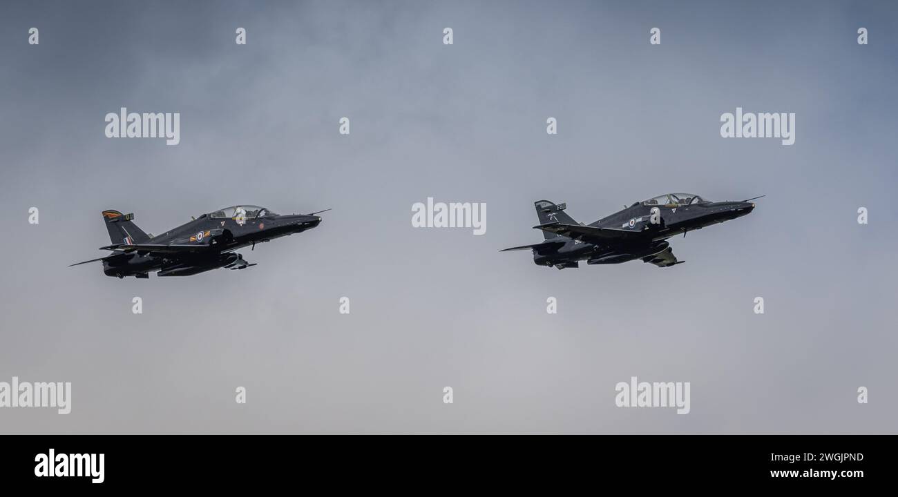 Cosford, UK - 12th June 2022: A pair of RAF Hawk T2 training aircraft ...