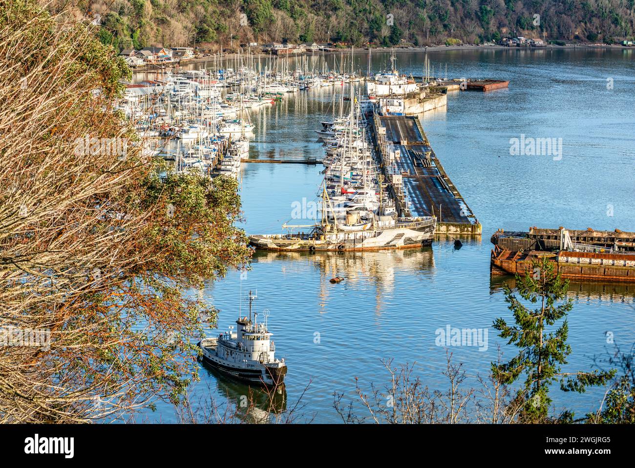 A view of a marina at the Port of Tacoma in Washington State Stock ...