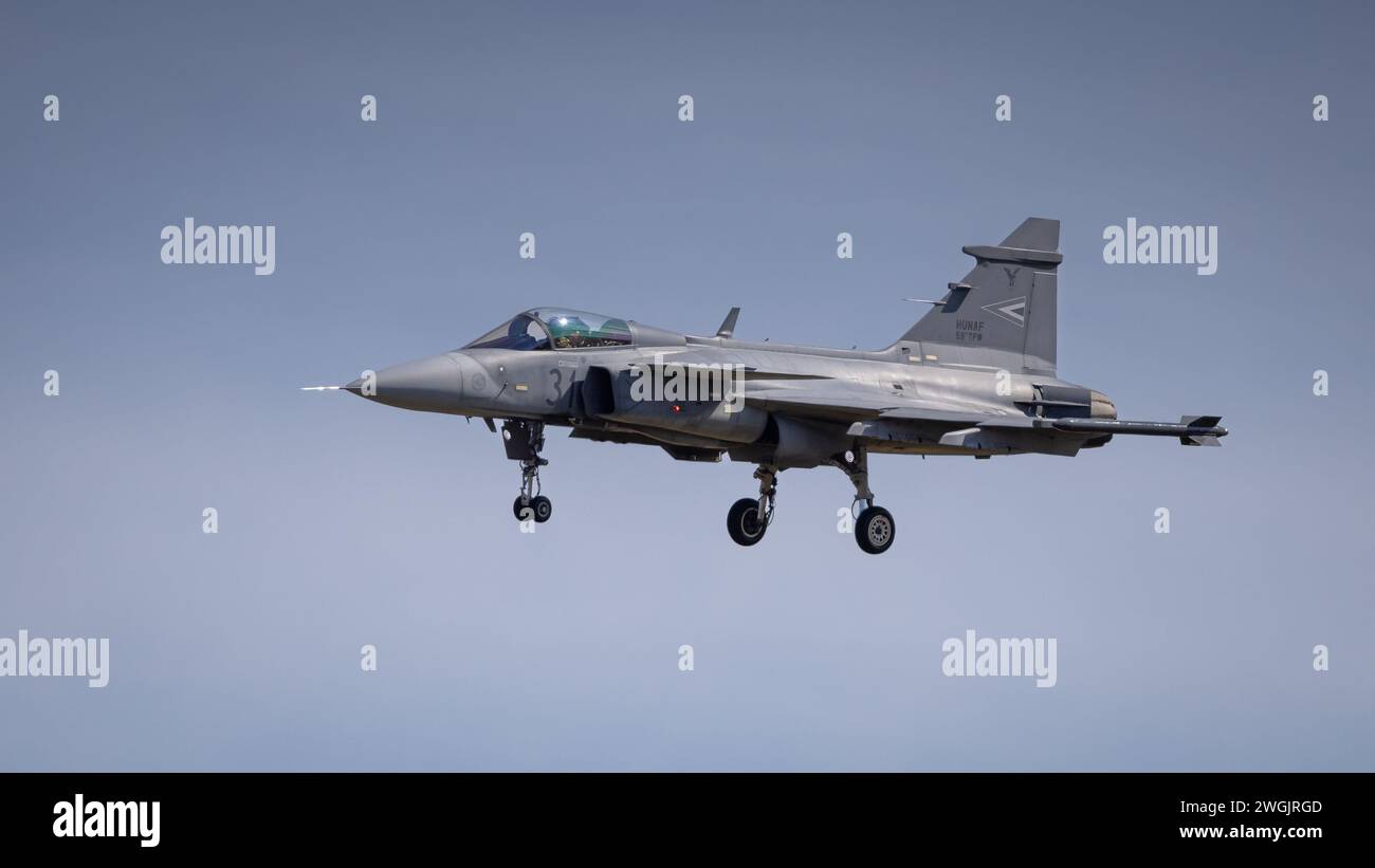 Fairford, UK - 14th July 2022: A Saab Gripen, Swedish built fighter jet ...