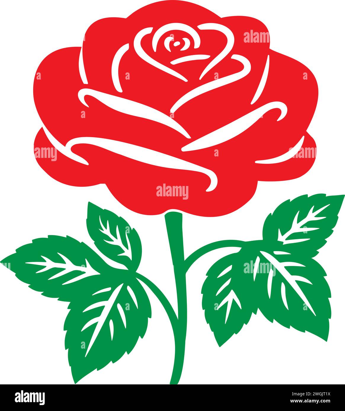 Rose plant leaves Stock Vector Images - Alamy