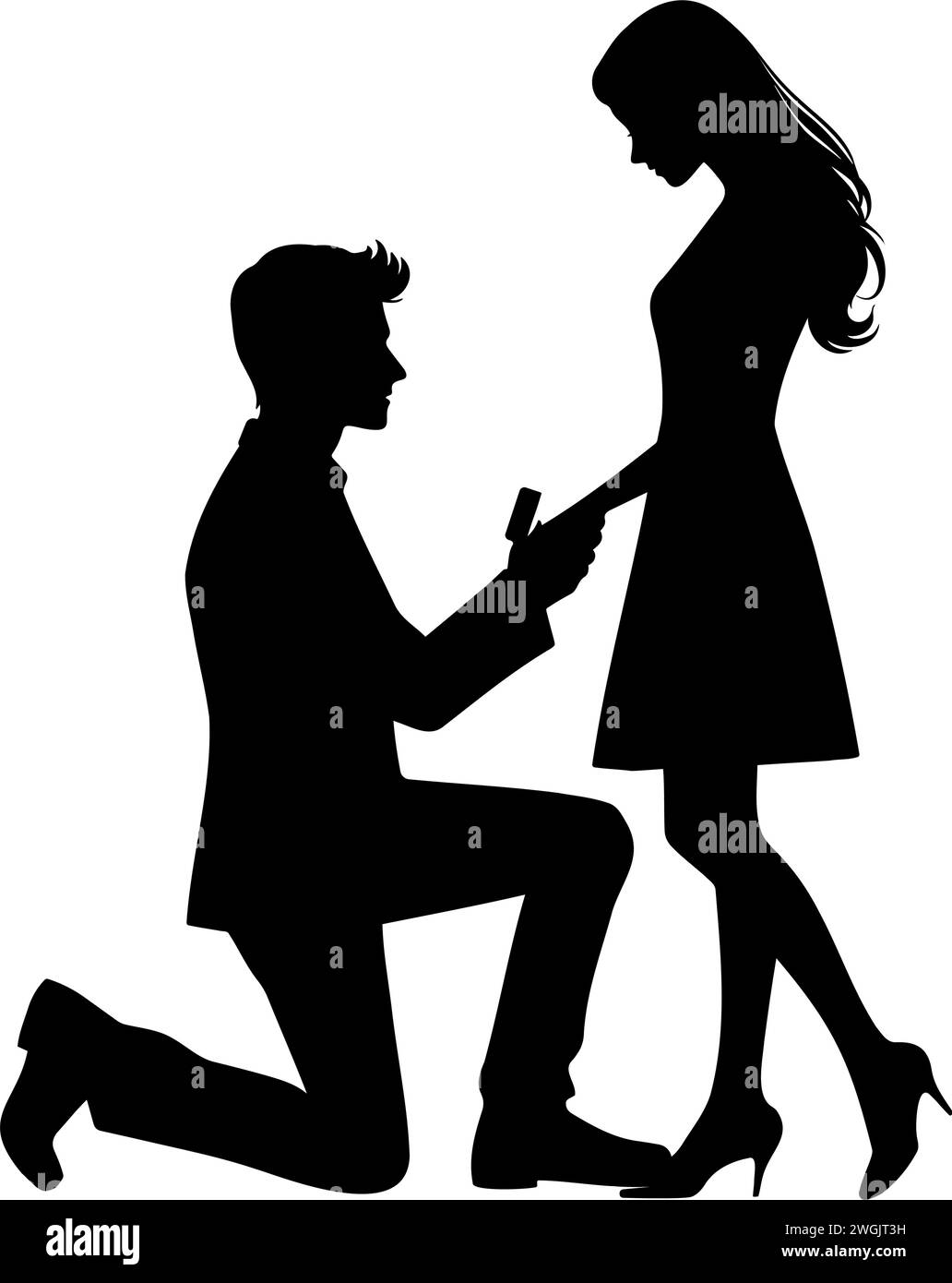Proposal scene silhouette. vector illustration Stock Vector Image & Art ...