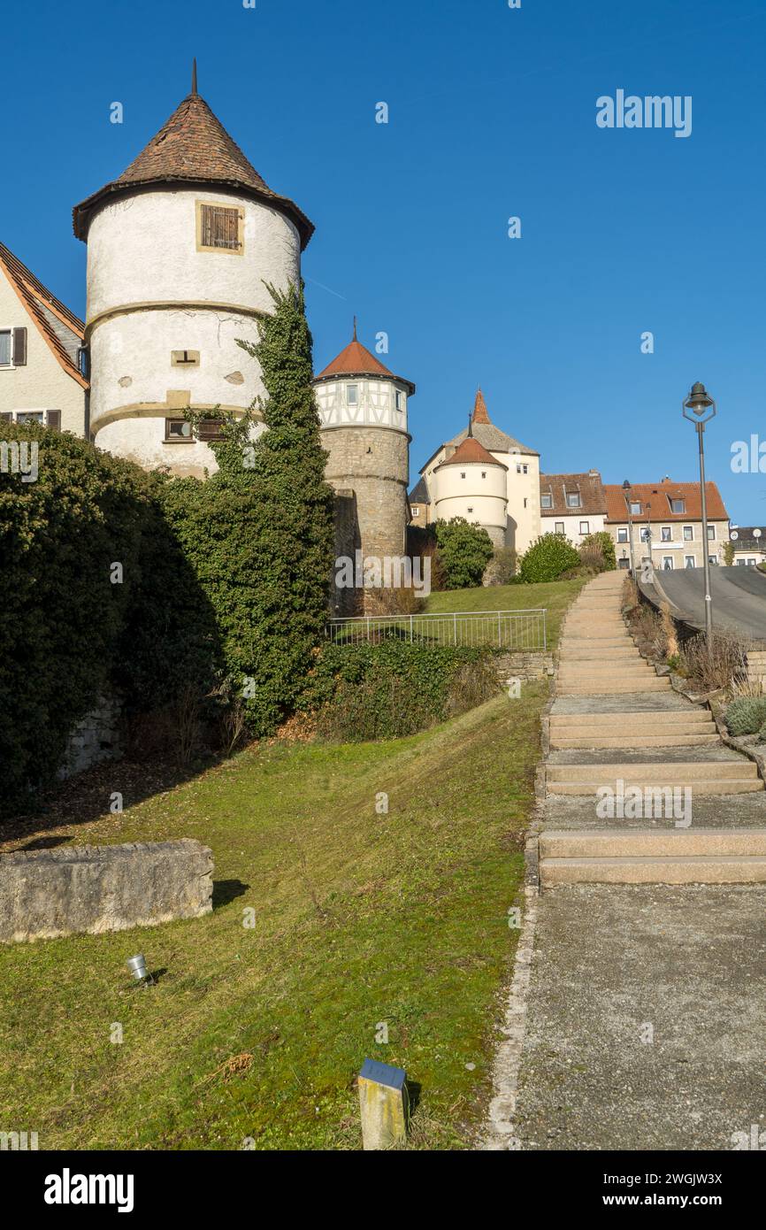 East wall of the german city Dettelbach Stock Photo - Alamy