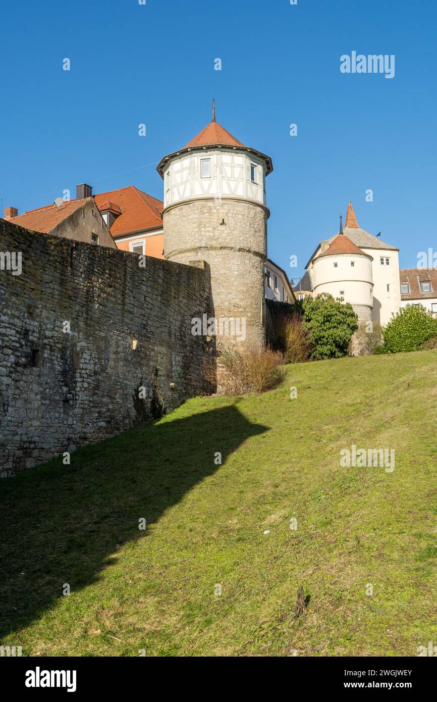 East wall of the german city Dettelbach Stock Photo - Alamy