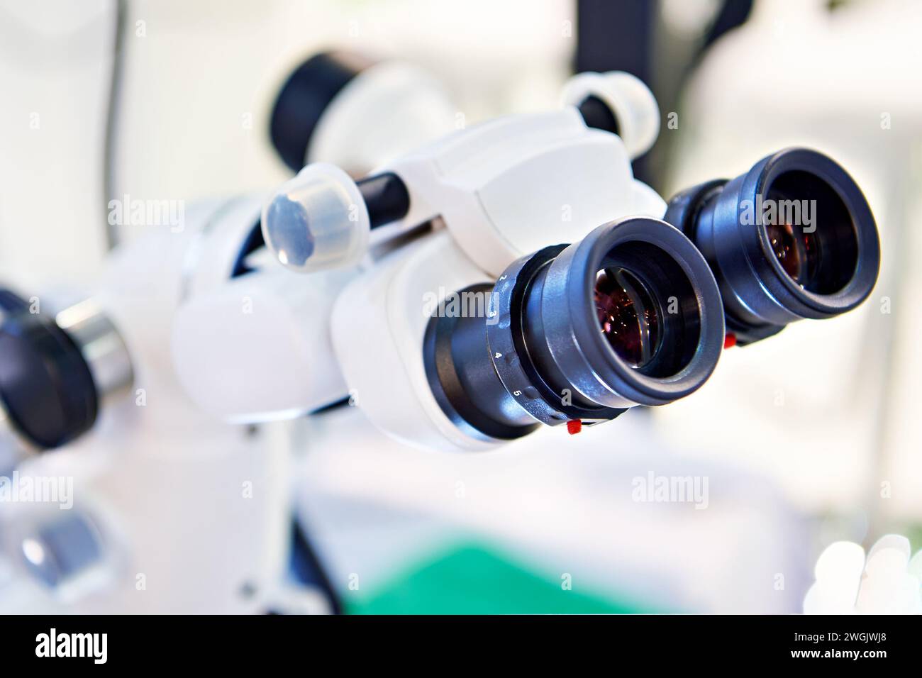 Dental stereo microscope eyepieces closeup Stock Photo - Alamy