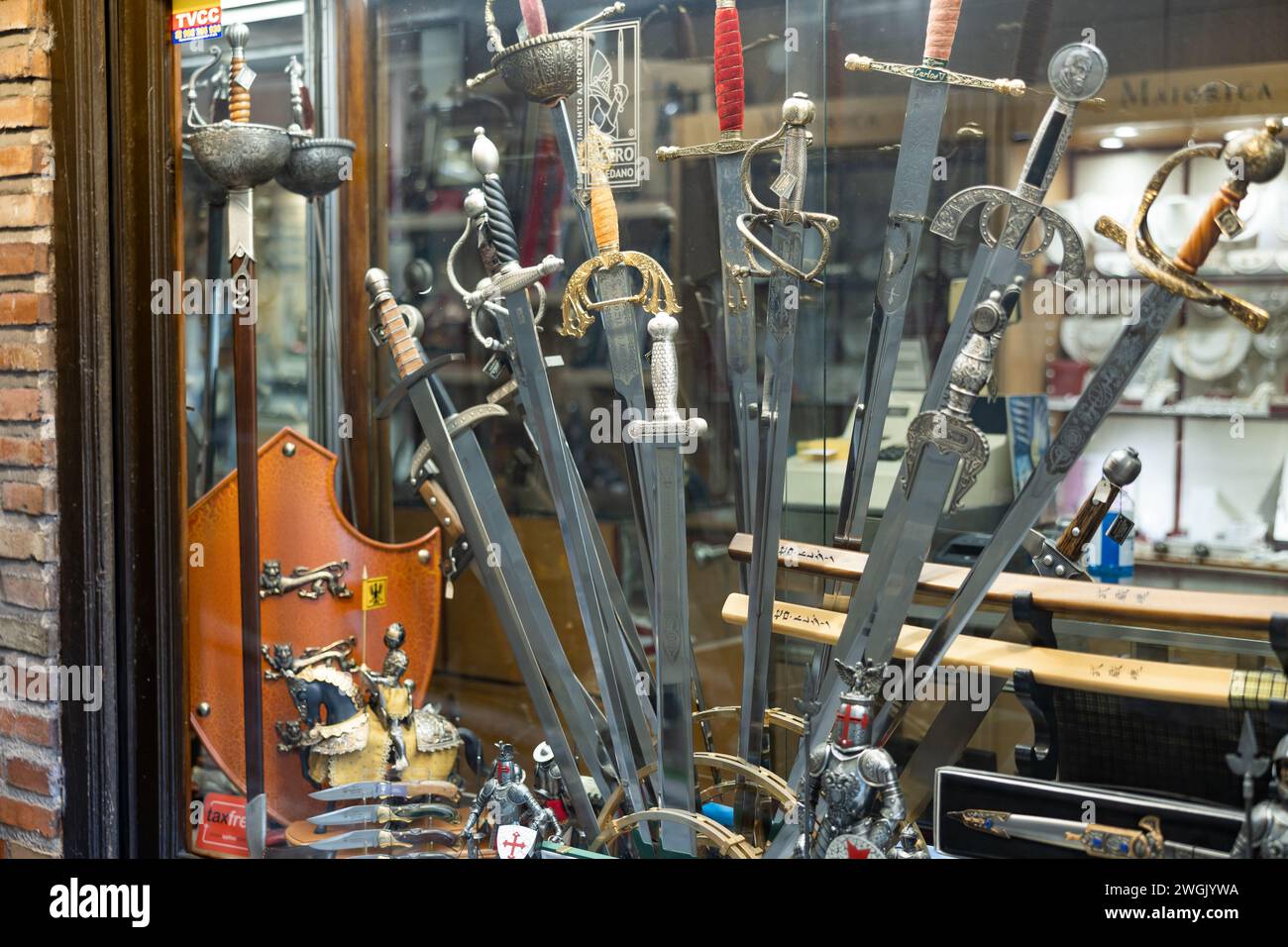 Famous steel souvenirs of Toledo in shop Stock Photo - Alamy