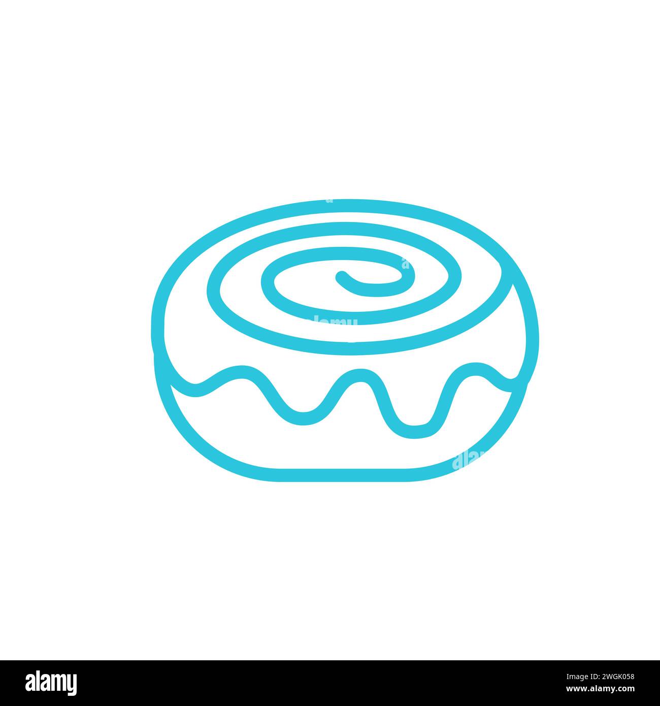 Bun cinnamon icing sugar Stock Vector Images - Alamy