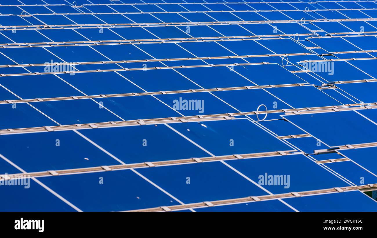 Solar panels from a solar field to generate renewable energy with ...