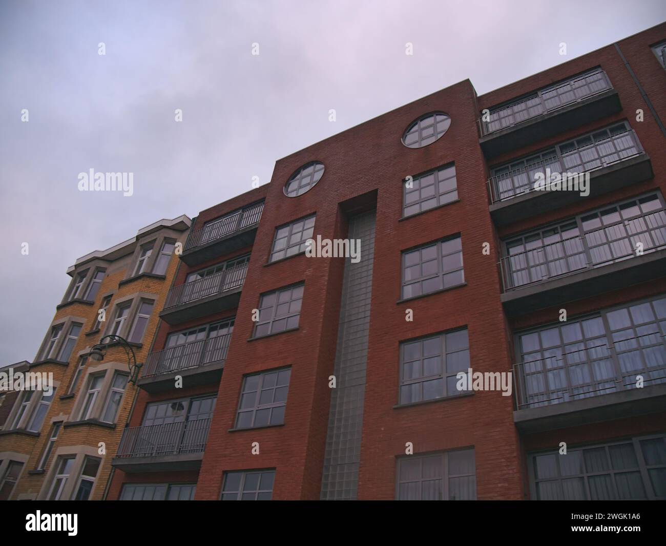 Brussels, Belgium. 5 Feb 2024. Building with round windows. The unusual ...