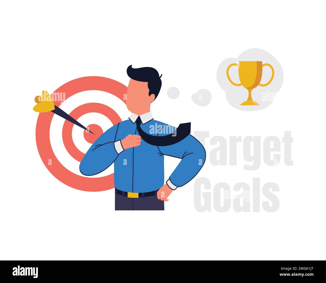 Businessman in suit and tie with an arrow in the middle of the target ...