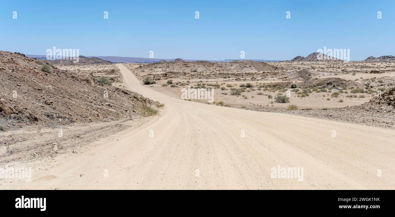 landscape with C37 gravel road in desert, shot in bright late spring ...