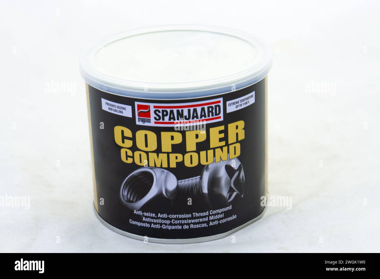 Johannesburg, South Africa - a tin of Spanjaard copper compound ...