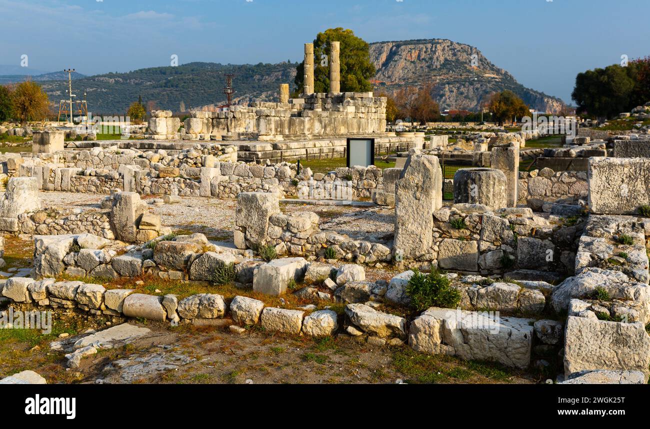 Ruins of temple in Letoon. Turkey Stock Photo - Alamy