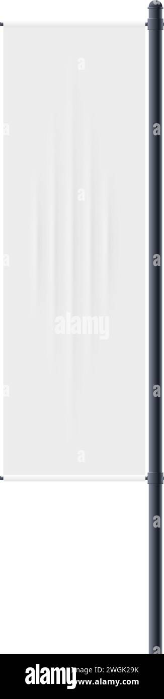 realistic blank advertising flag mock up isolated. Vector illustration ...