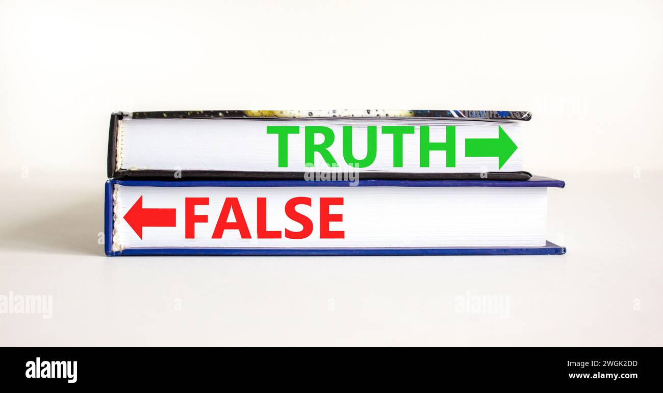 Truth or false symbol. Concept word Truth or False on beautiful books ...
