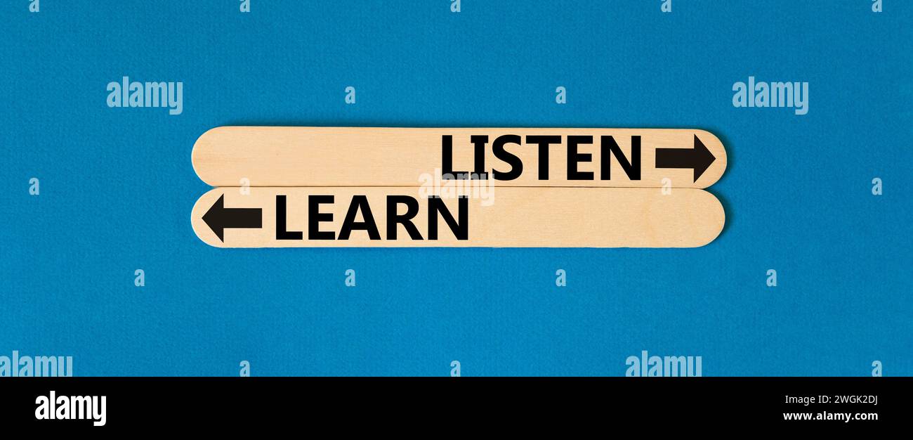 Listen and learn symbol. Concept word Listen and Learn on beautiful ...