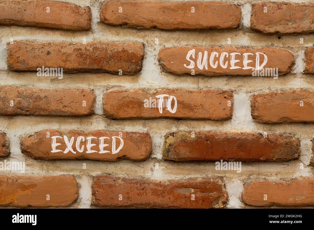 Exceed to succeed symbol. Concept words Exceed to succeed on beautiful ...