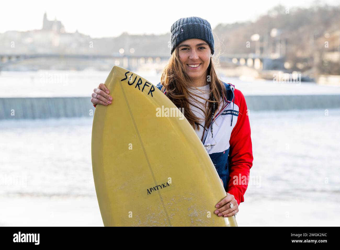 Prague, Czech Republic. 05th Feb, 2024. Czech surfer Jana Kasova poses ...