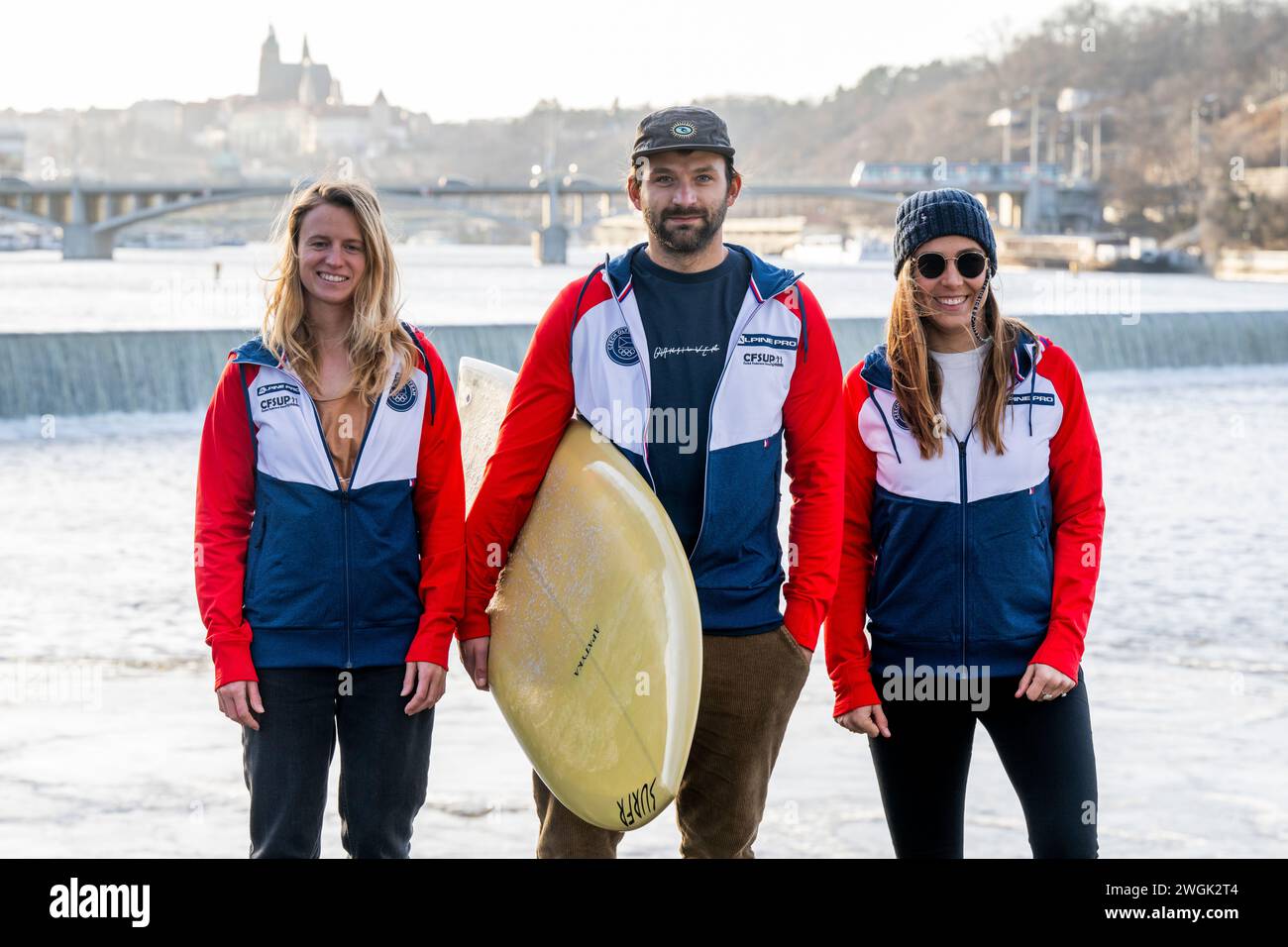 Prague, Czech Republic. 05th Feb, 2024. Czech surfers (L-R) Klara ...