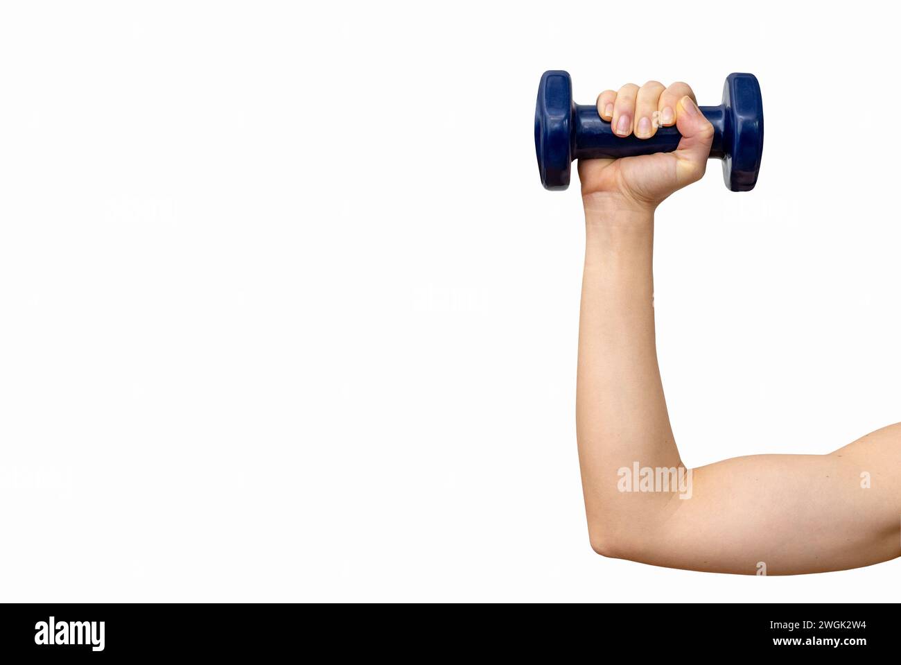 Isolated female's hand holding dumbbell Stock Photo - Alamy