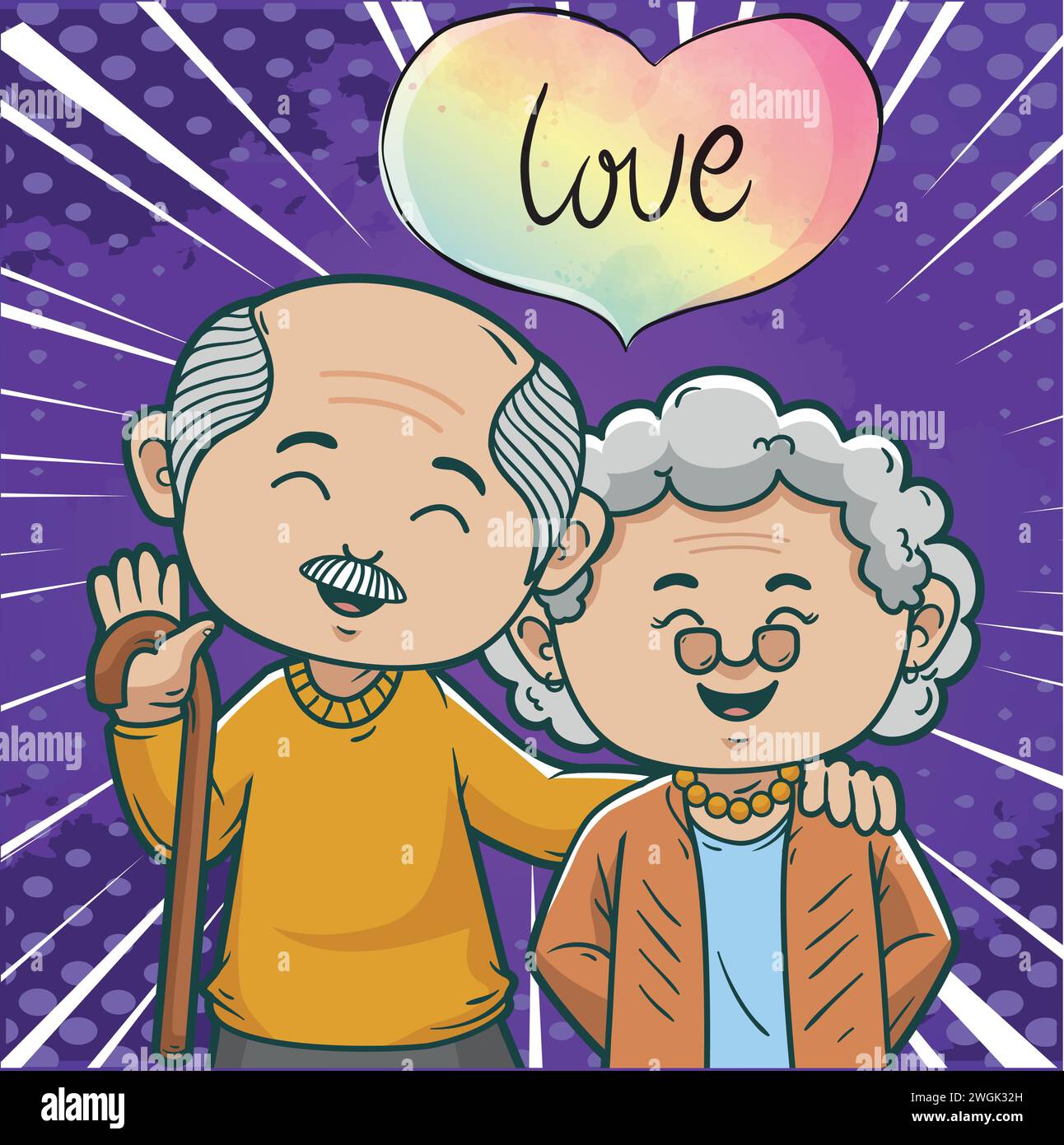 Love love two grandparents Stock Vector Images - Alamy