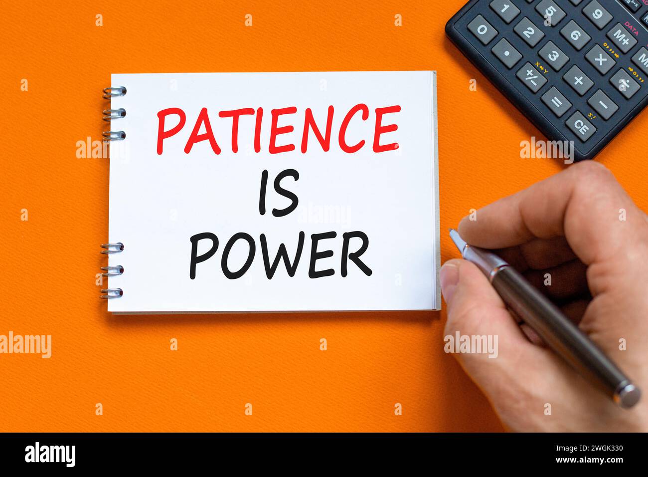 Patience is power symbol. Concept words Patience is power on beautiful ...