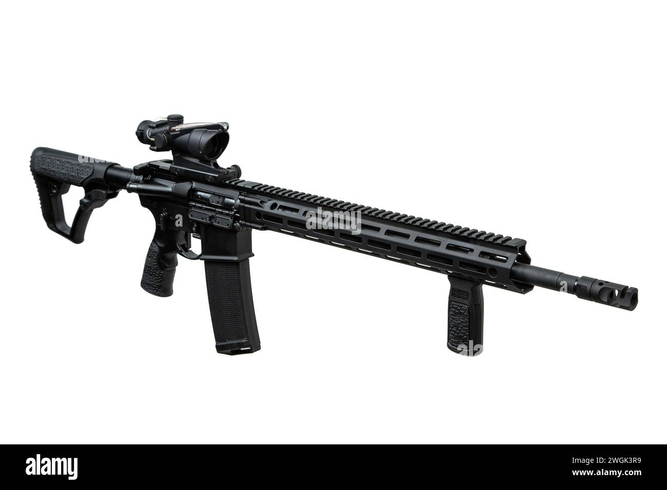 Modern automatic rifle isolated on white background. Weapons for police ...