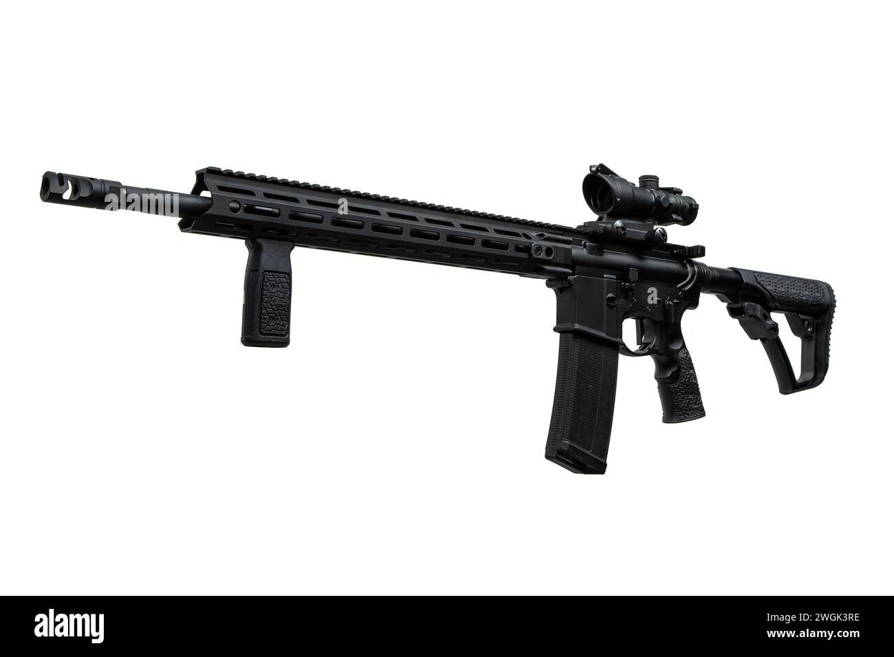 Modern automatic rifle isolated on white background. Weapons for police ...