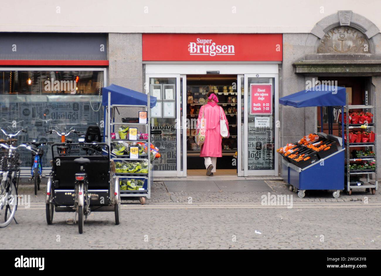 Copenhagen, Denmark /05 February 2024/.Super brugsen grocery chain ...
